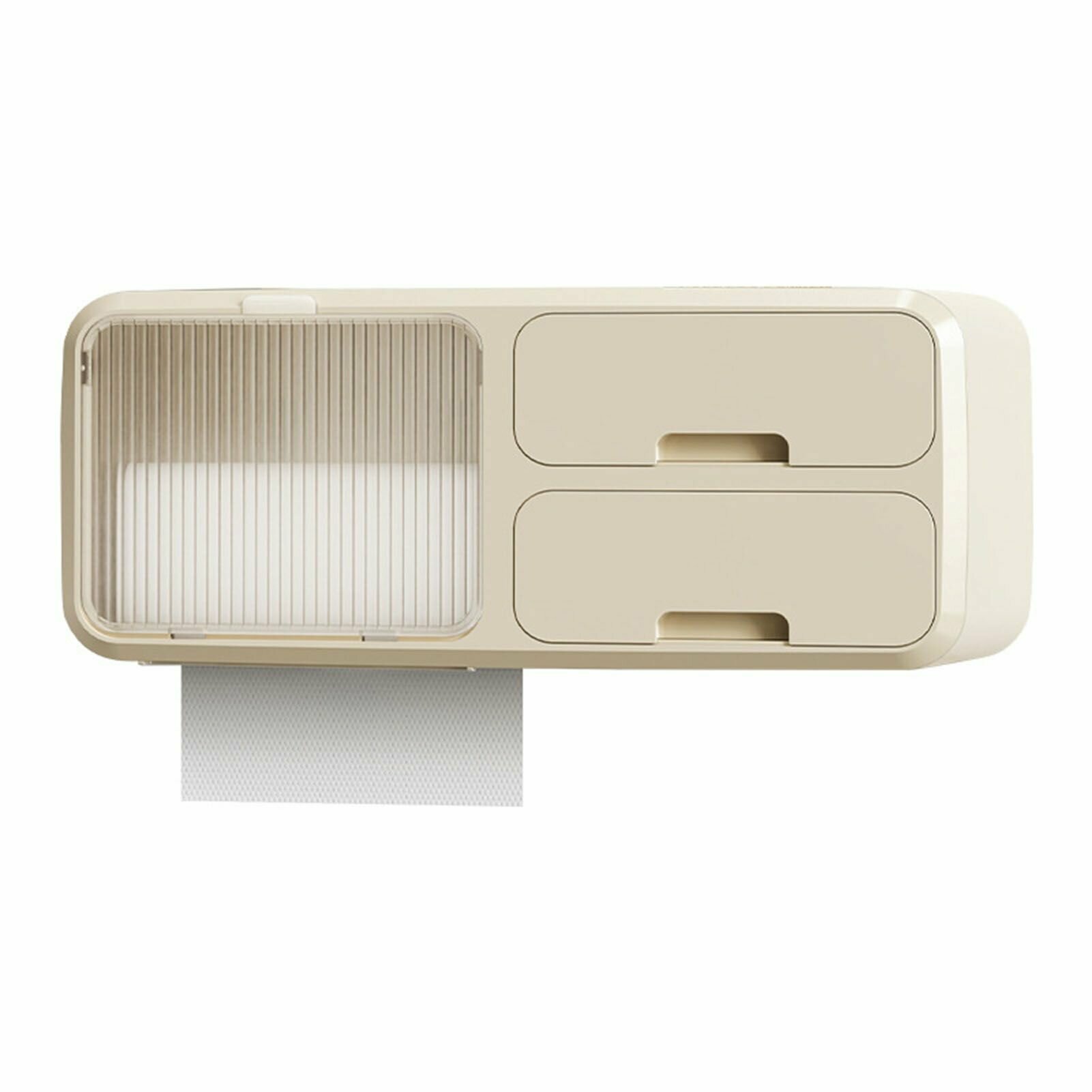 Коробка для хранения салфеток в ванной без дрели, водонепроницаемый держатель для туалетной бумаги в ванной, настенный органайзер для туалетной бумаги, бежевый