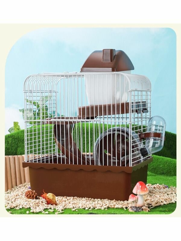 Двухъярусная клетка для хомяков с домиком и игрушками, принадлежности для разведения, комфортное жилье