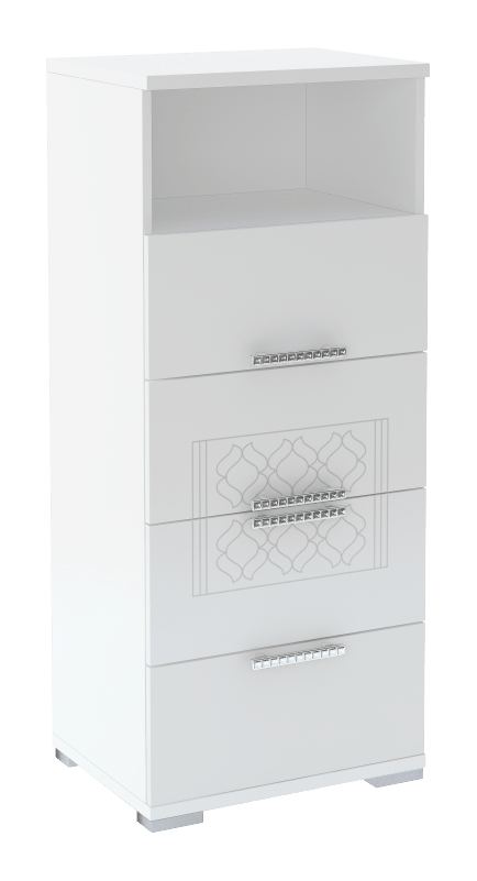 Комод "Тиффани", малый, гостиная, М10, 500x380x1180мм, белый