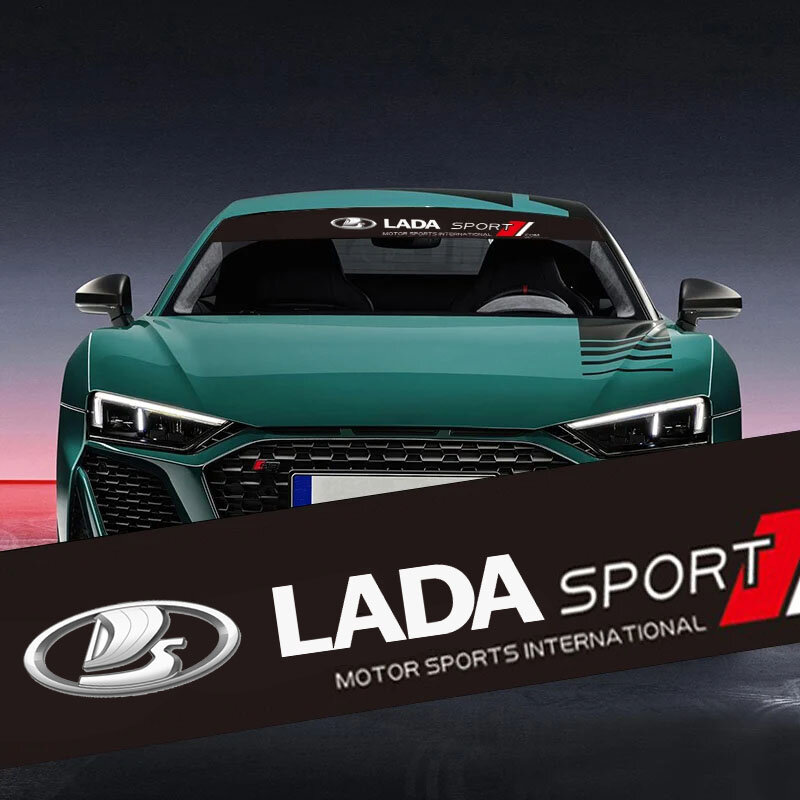 Наклейка на автомобиль Lada-sport 135см*20см /наклейка для затенения лобового стекла автомобиля/Lada