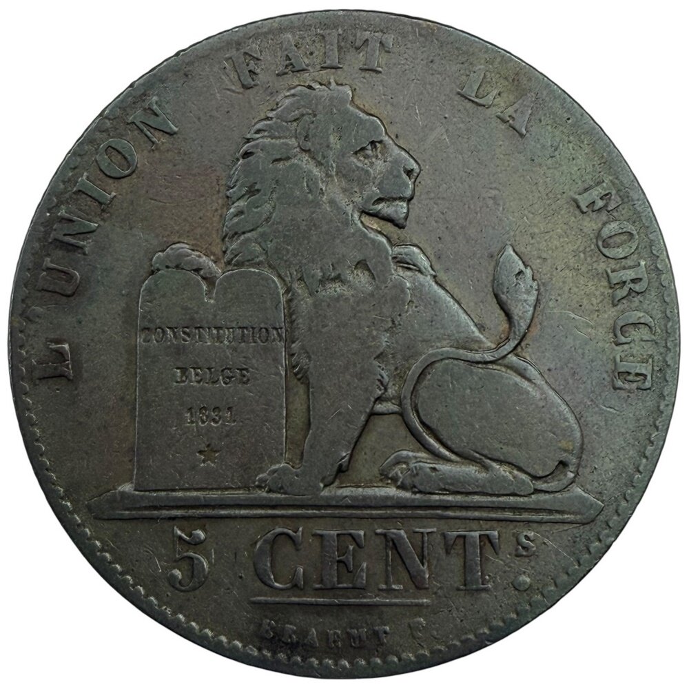 Бельгия 5 сантимов 1849 г.