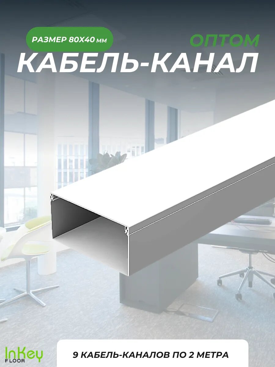 Пластиковый кабель канал 80х40x2000мм 9 штук целая упаковка длина 2 метра