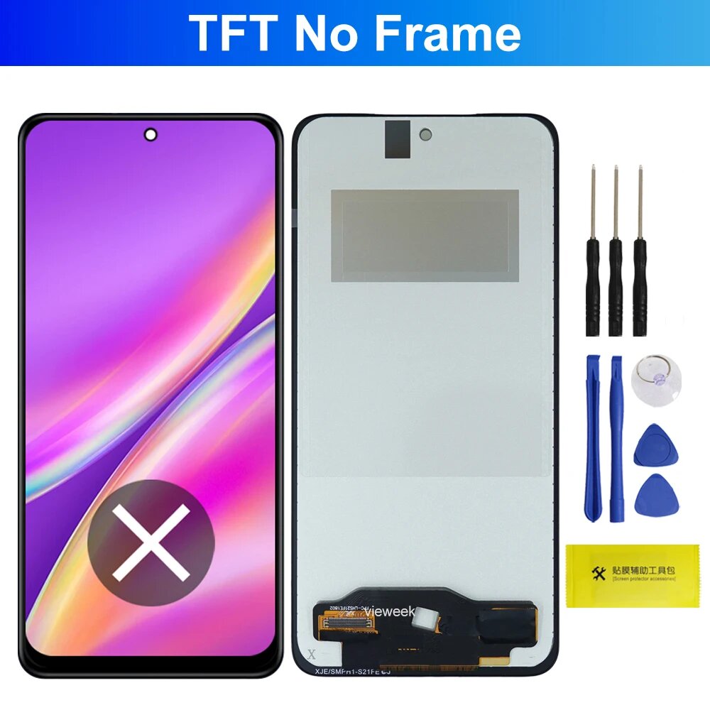 S21FE AMOLED-экран с заменой рамки для Samsung Galaxy S21 FE 5G G990B G990E ЖК-дисплей TFT No Frame