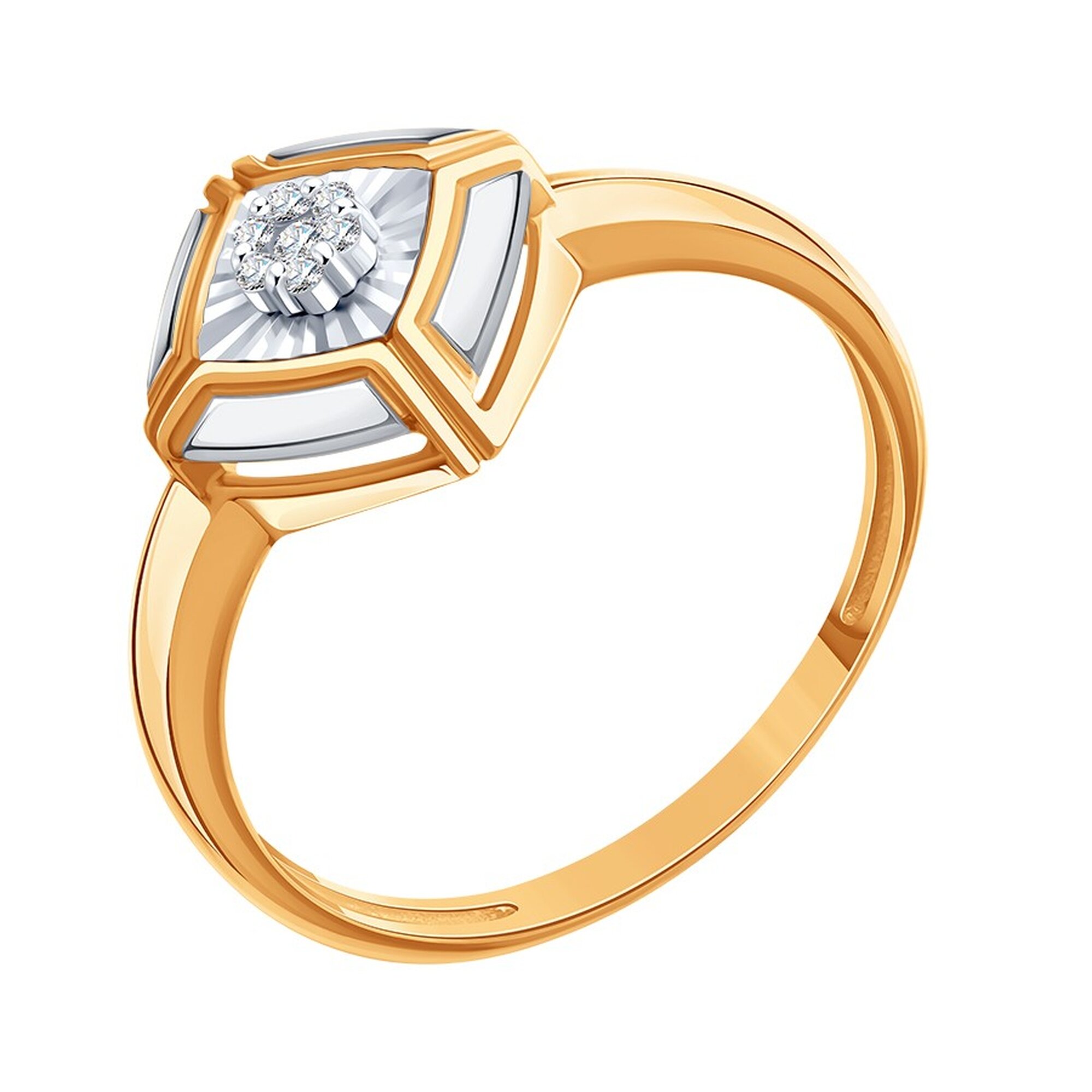 Кольцо, красное золото, 585 проба, бриллиант