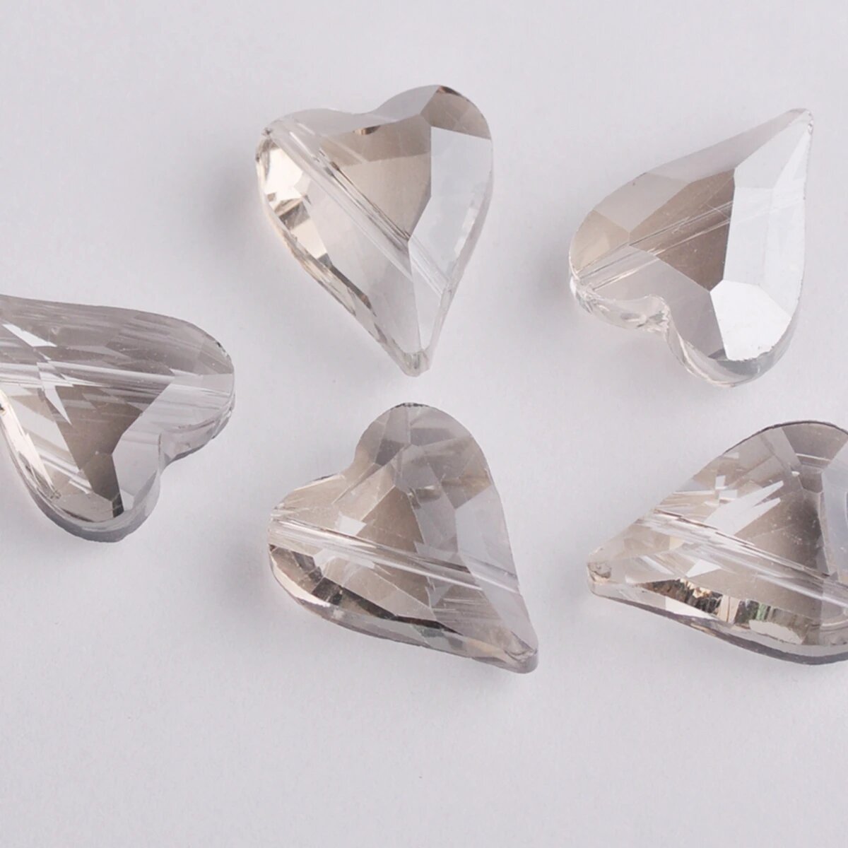 Хрустальные бусины сердца Weargolsil Серебряный, Gray Colorized