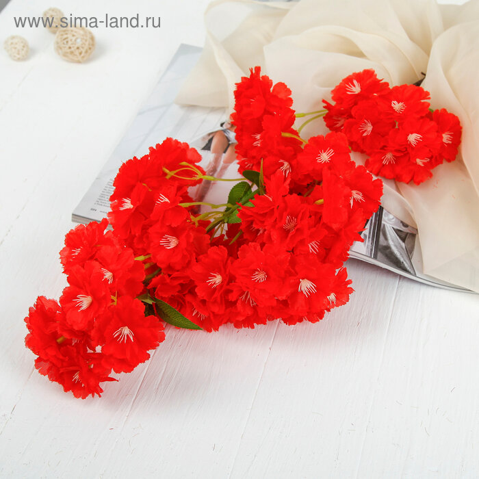 Цветы искусственные «Японская вишня», 5×88 см, красные