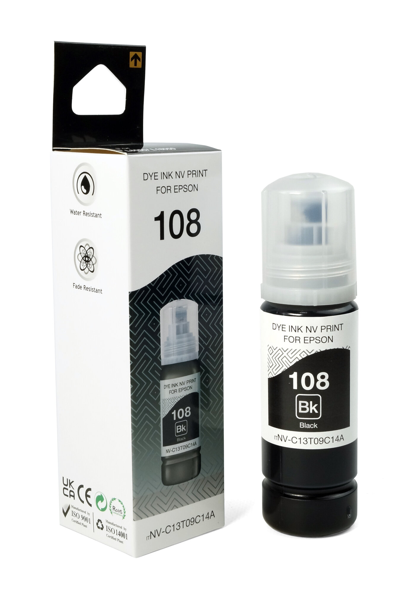 Чернила NV Print 108 (NV-C13T09C14A) для Epson L8050, L18050 (70 мл) Black (в коробке) совместимые