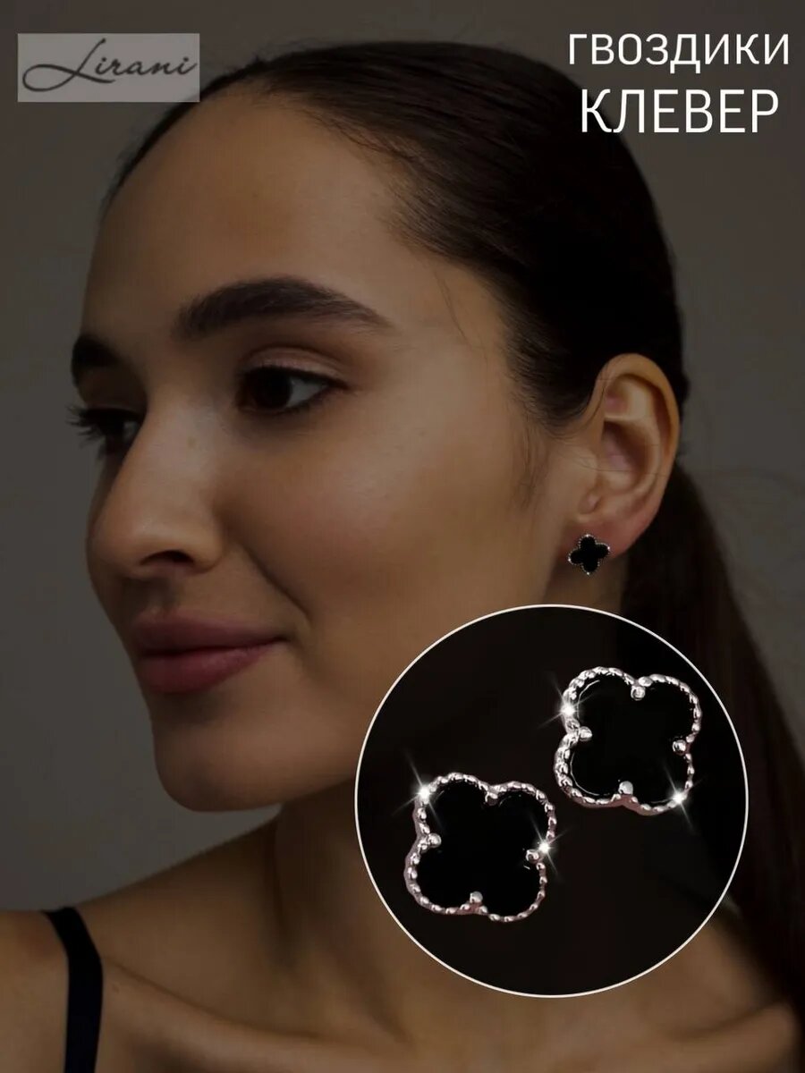 Серьги пусеты, кристалл, фианит