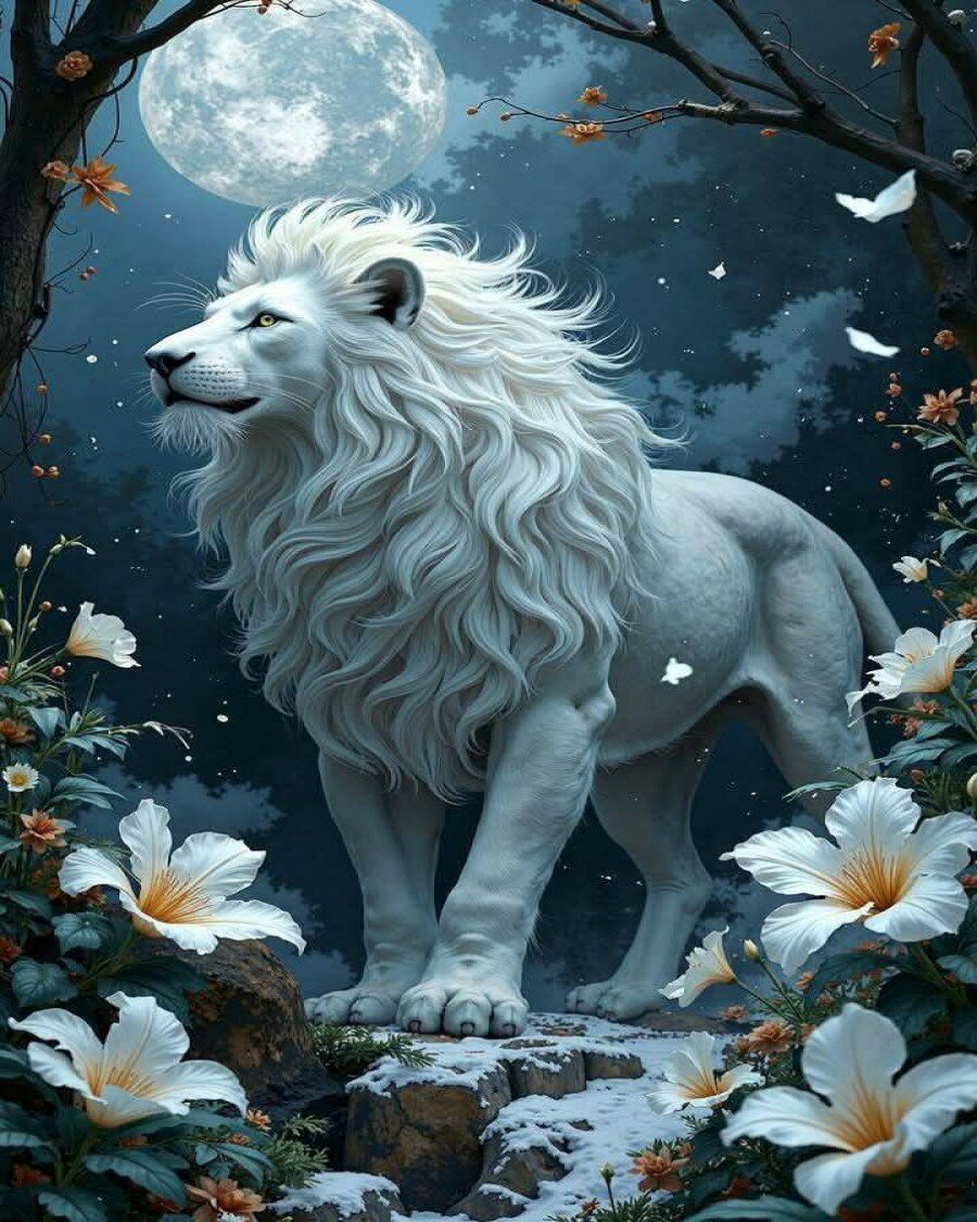 Алмазная мозаика на подрамнике 40x50 см. BoomBoomShop "Белый лев"