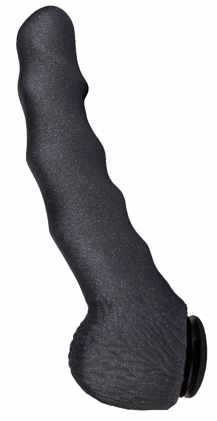 Чёрная насадка на пояс харнесс BLACK BENT 19,5 см, мягкий PVC, универсальное использование