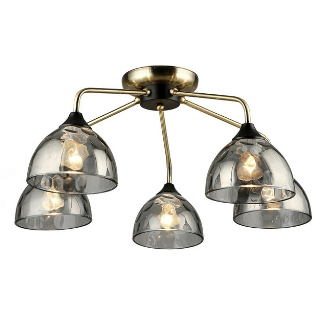 Люстра IMEX MD.3826-5-S, 5xE27, 300W, 15 м², металл, стекло, бронза, черная