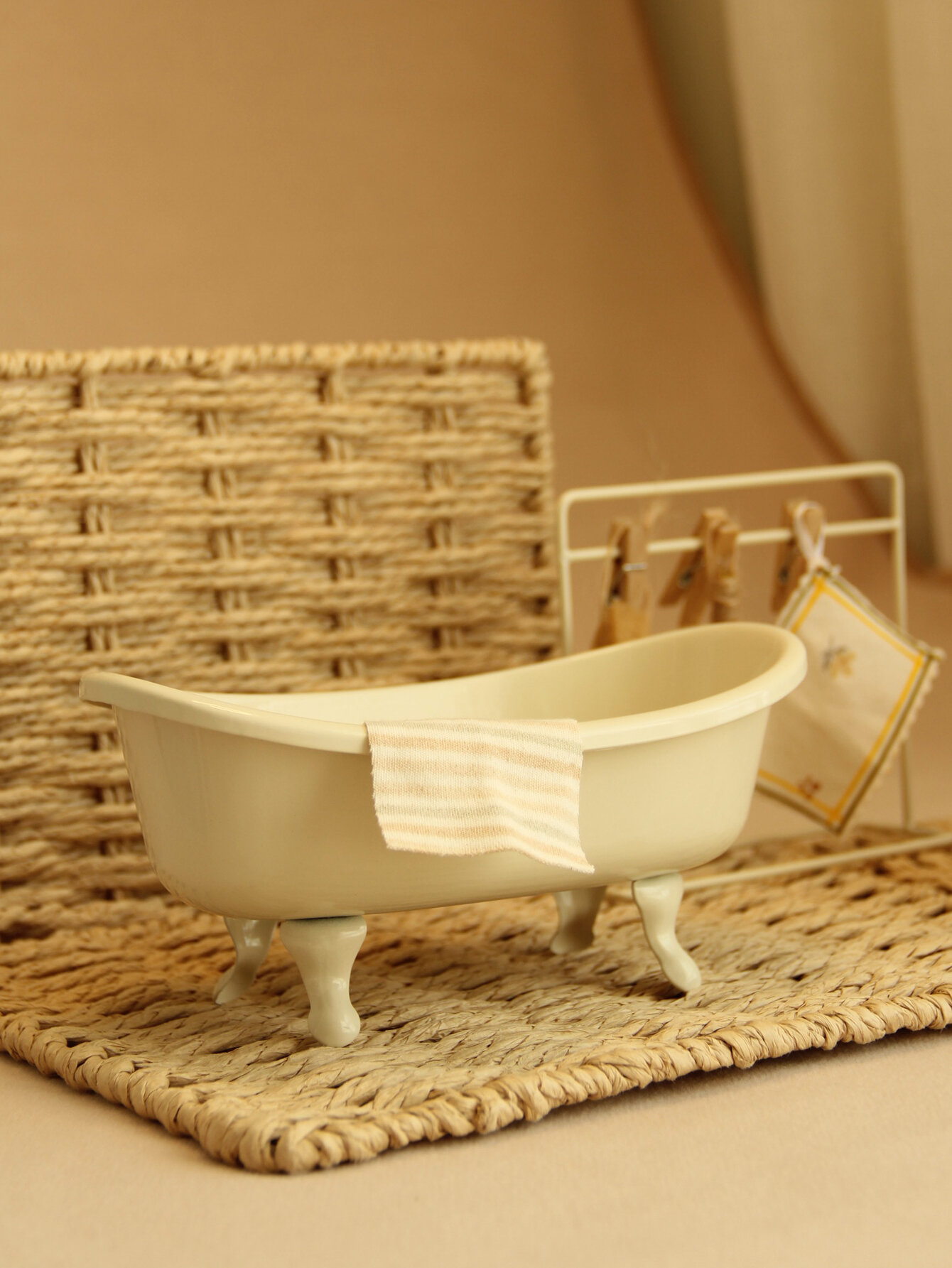 Миниатюрная имитация мебели для кукольного домика 1:12 Чугунная ванна для BJD OB11 Аксессуары для кукольного домика