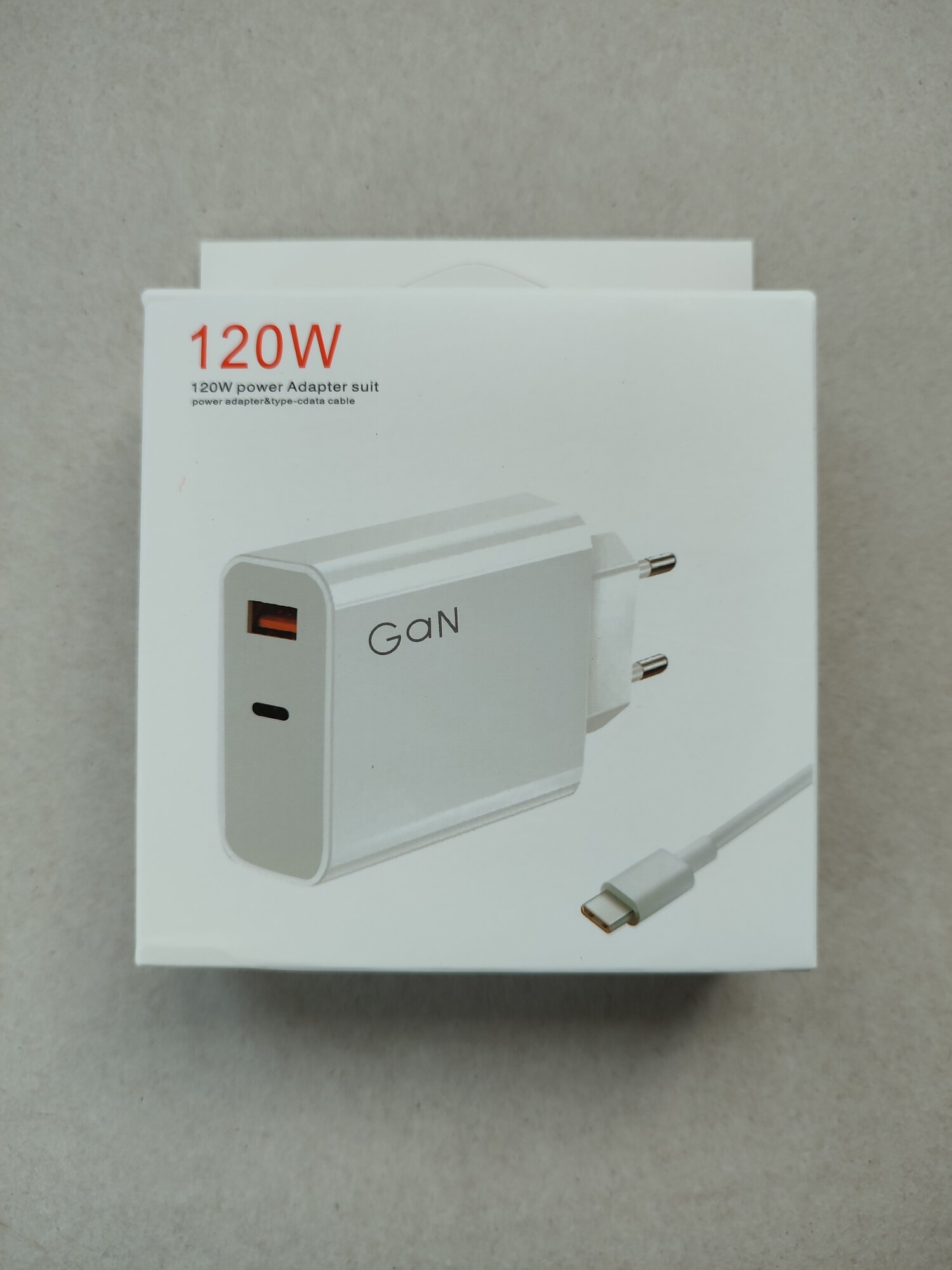 Быстрое Fast Charge GAN, зарядное устройство GAN 120W GAN с кабелем Type-C