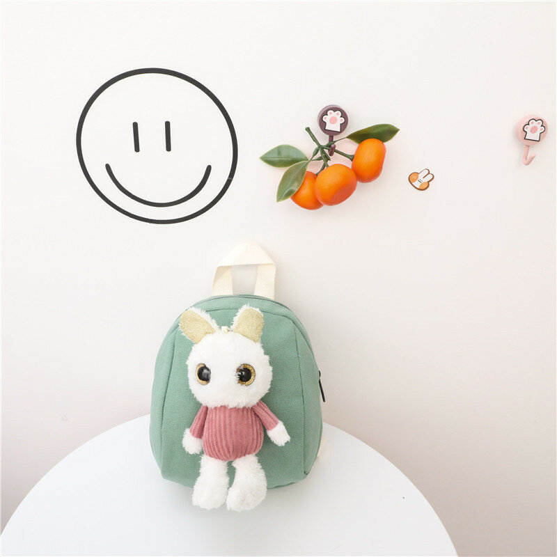 Игрушка кролик для девочек с сумкой корова белая дети милый кот пояс мальчики украшение плюш для и штанов зелёный маленький мех