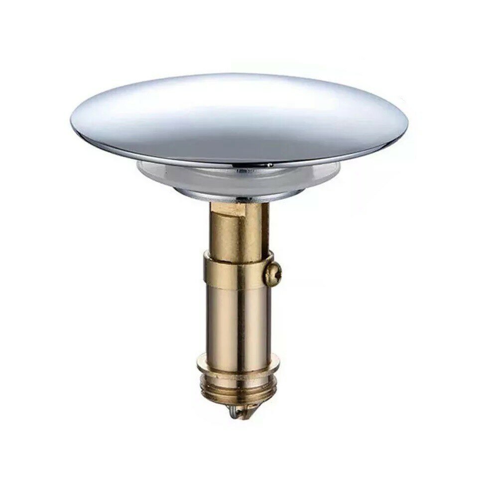 Brass liftdown water blocker with push button for sink drain sealing