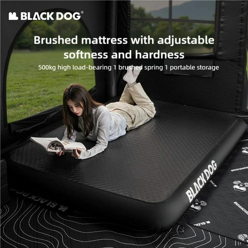 BLACKDOG надувная двуспальная кровать с tpu-поверхностью, усиленной конструкцией без провалов, высотой 22 см, высокой нагрузкой и быстрой накачкой с электрическим насосом