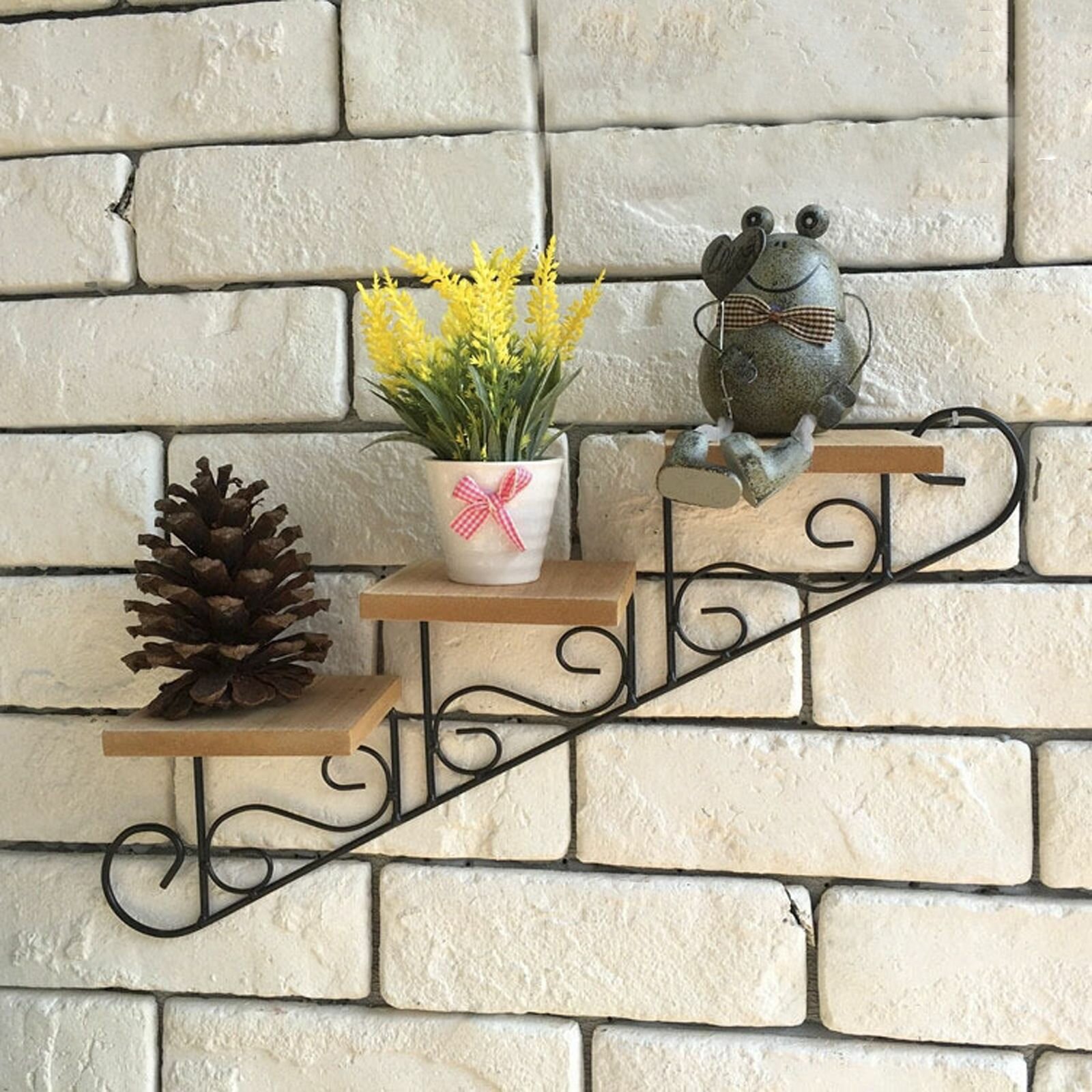 Полка, кованое железо, настенная, минимализм, черная, 39x24 см