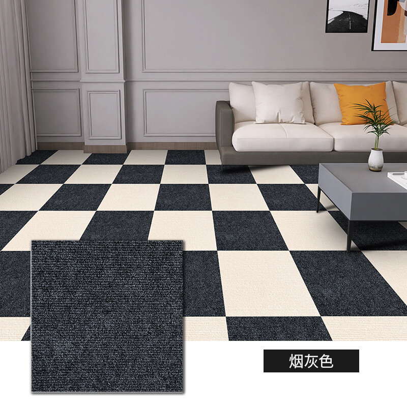 Квадратный ковер, пэчворк, самоклеящаяся основа, 60x60 см, Дымчато-серый