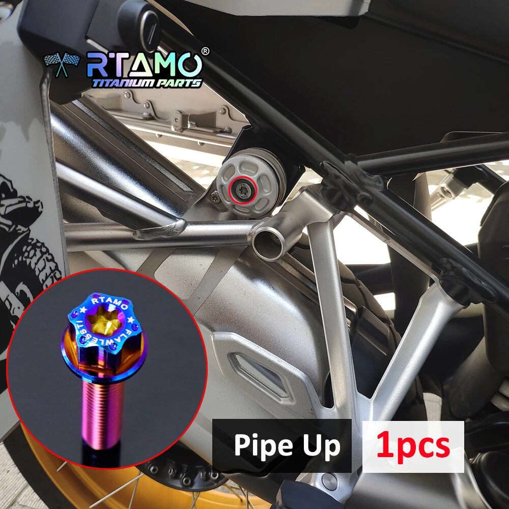 RTAMO Титановые болты Gr5, пригодные для BMW R1250GS, крышка двигателя WaterBird, водяной насос, левый двигатель, правый винт заднего суппорта, колеса Pipe Up, Black