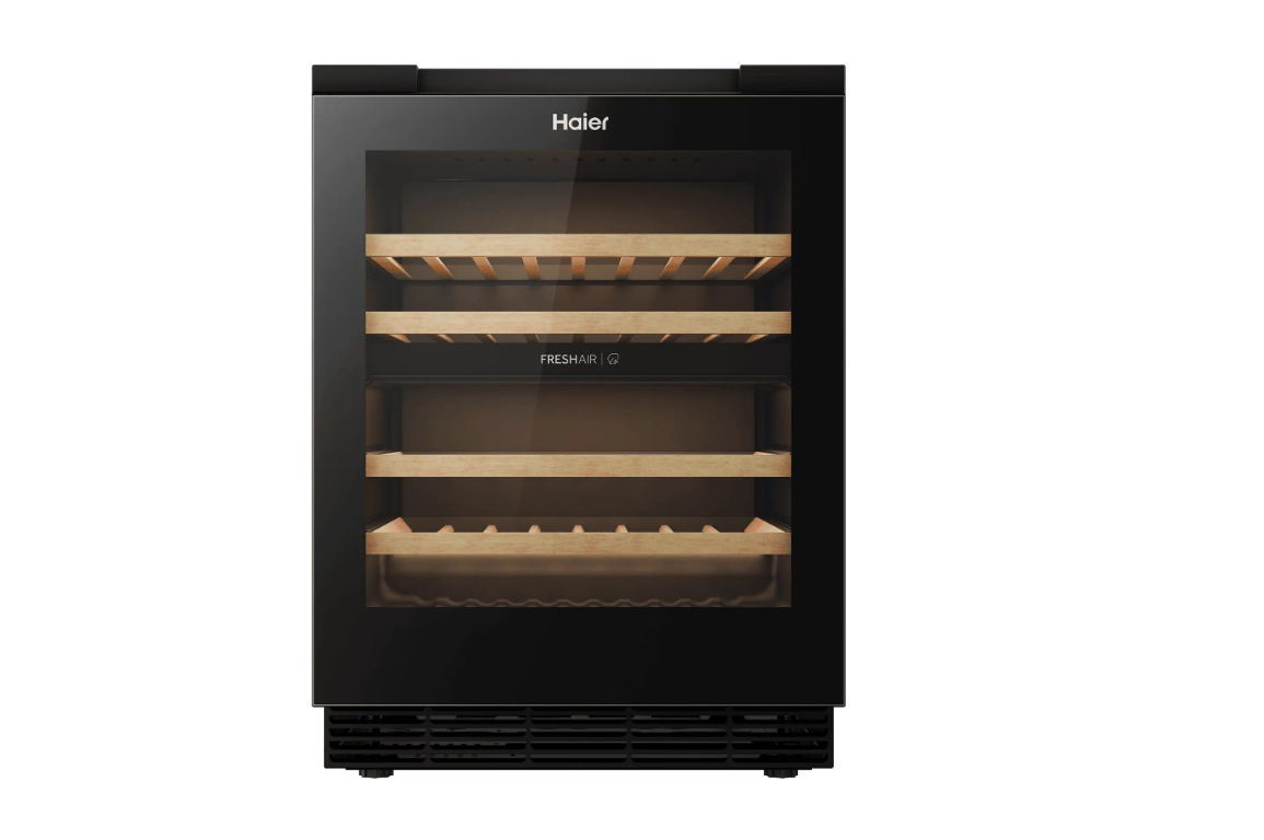 Винный шкаф HAIER BIWC44GDAI, встраиваемый, черный, 114 л, LED дисплей