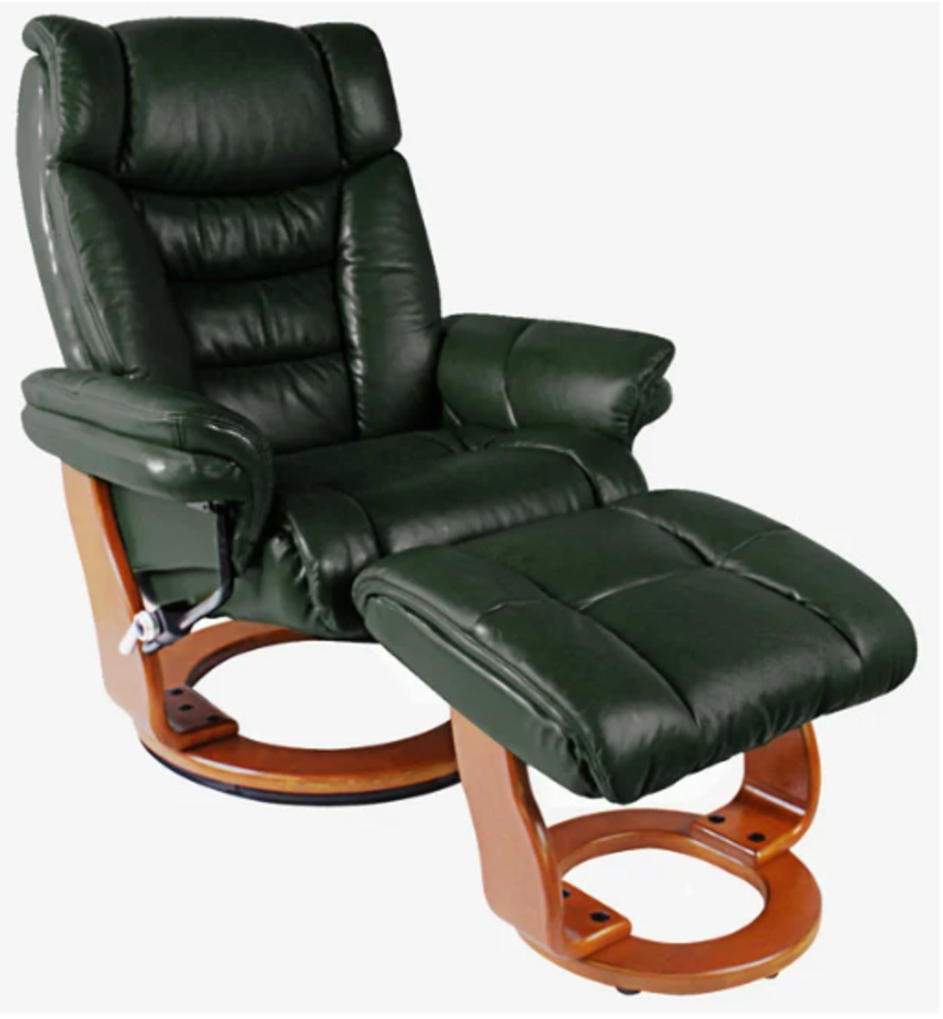 Кресло реклайнер FALTO Zuel (оттоманка, натуральная кожа, зеленый)