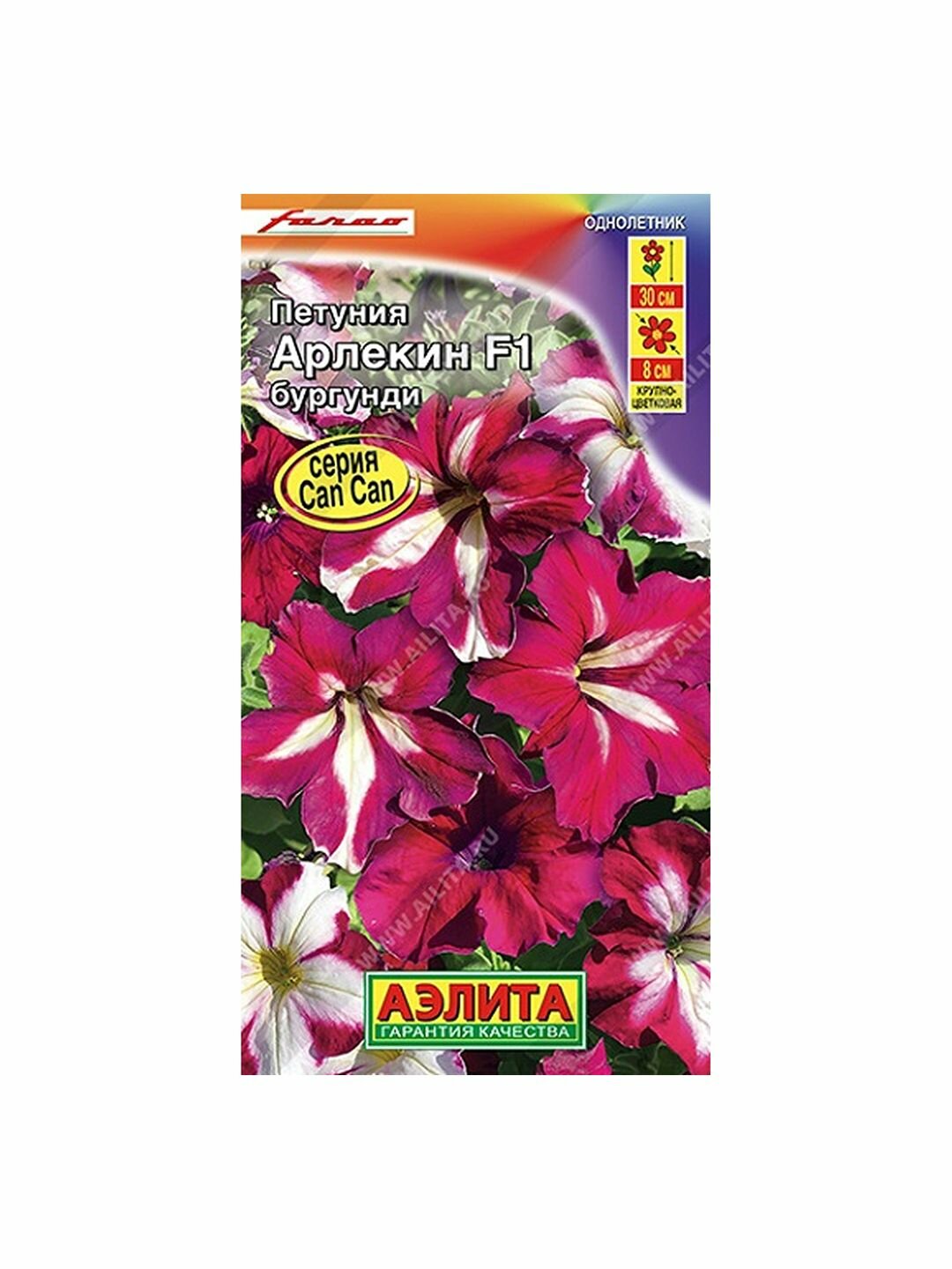 Семена Петуния Арлекин Бургунди F1 крупноцв, однолетник, Аэлита - Farao, 1 пачка - 5 семян