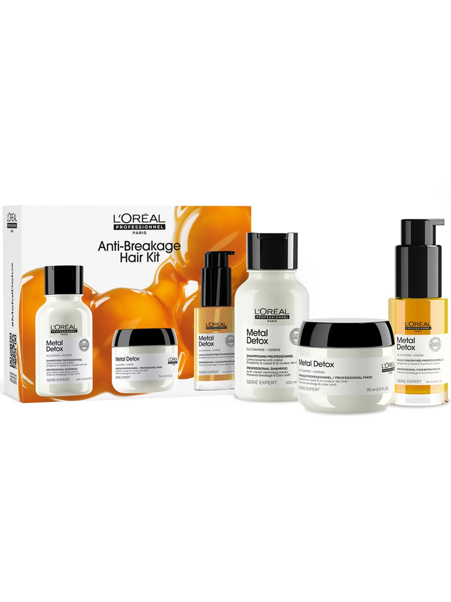 Набор L'Oreal Professional Metal Detox Mini Trio: шампунь 100 мл + маска 75 мл + масло 30 мл