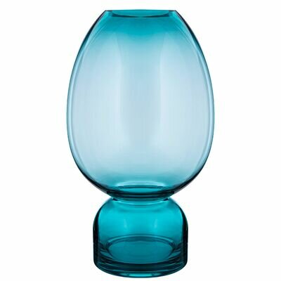Ваза "D'ARTE" рестпроект, стекло, декор, 16x16x28,5 см, голубая