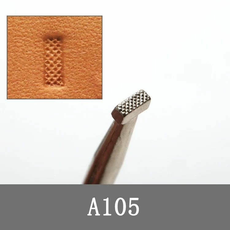 Штамп для тиснения кожи, рифлёная ручка, сталь, 105 мм, клише.