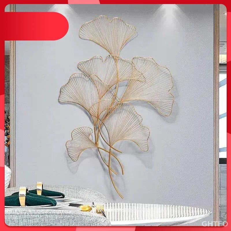 Интерьерное украшение для комнаты эксклюзивное настенное панно из металла Листья 100x72x5 см