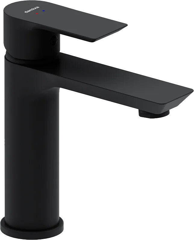 Смеситель для раковины Damixa Apollo 470210300 черный, матовый, кран для ванной в раковину, из латуни, рычажный, с керамическим картриджем