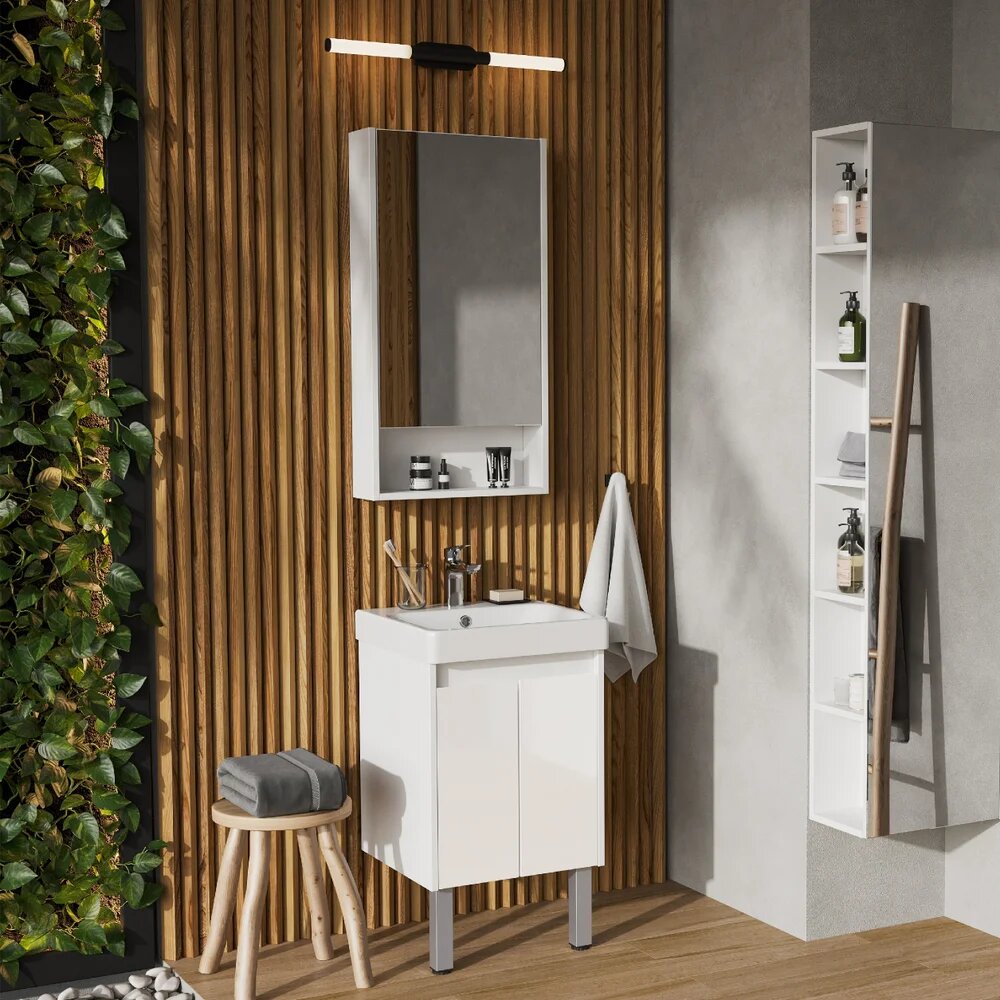 Мебель для ванной комнаты AQUATON Сканди 45 белая глянцевая, белая матовая