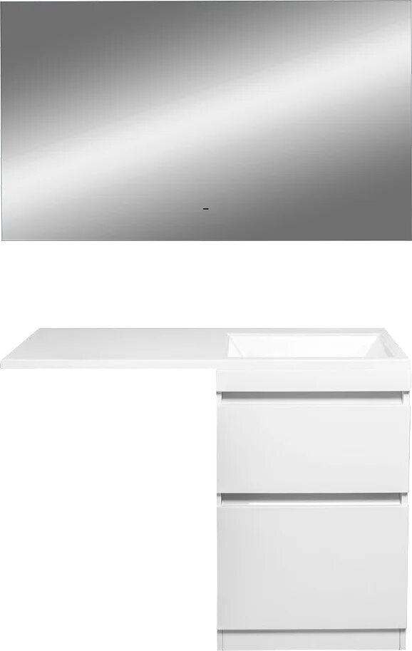 Мебель для ванной комнаты Style Line Даллас 115 R Люкс Plus напольная, белая, зеркало DIWO Элиста