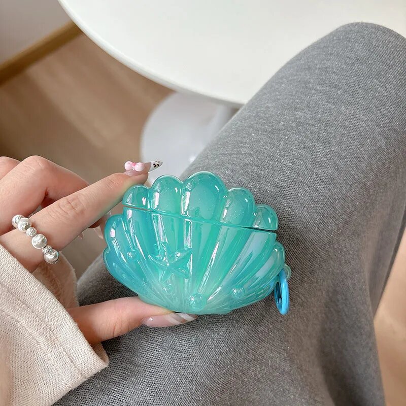 Чехол Seashell для HUAWEI FreeBuds 5i 6i 5 4 FreeBuds 5i or 6i, Blue and Hoop