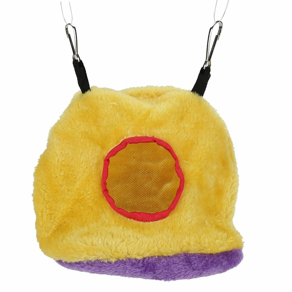 Плюшевый гамак-гнездо для птиц (жёлтый S)