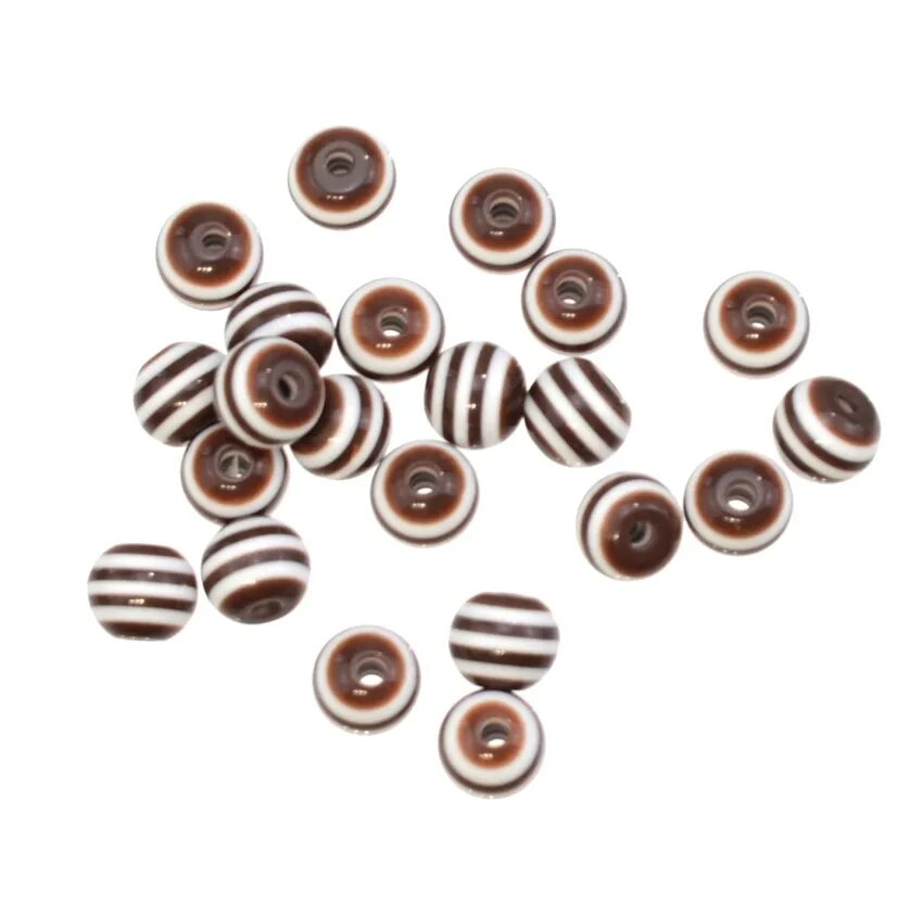 Бусины разделители круглые из смолы MIAOCHI 6/8/10/12/14/20 мм Коричневый, 10mm 50pcs, Coffee