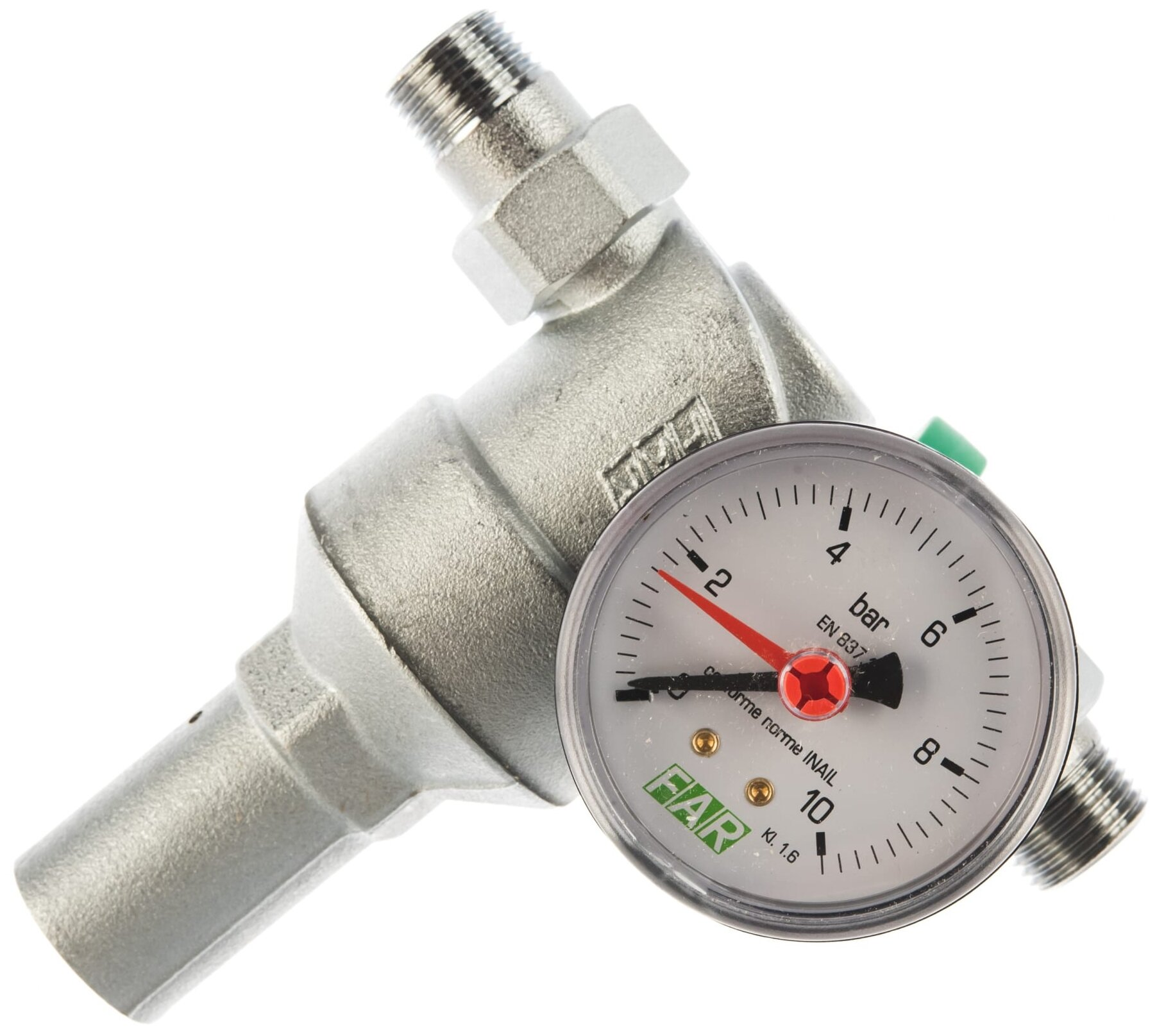 Far Редуктор давления 1/2" НР-НР, с манометром, хромированный