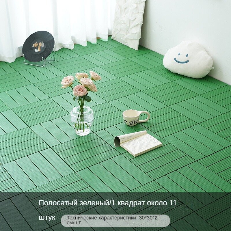 Разборные пластиковые плитки для улицы 30×30 см, морозостойкие (-40°C), антискользящие под дерево", без клея, 11 штук