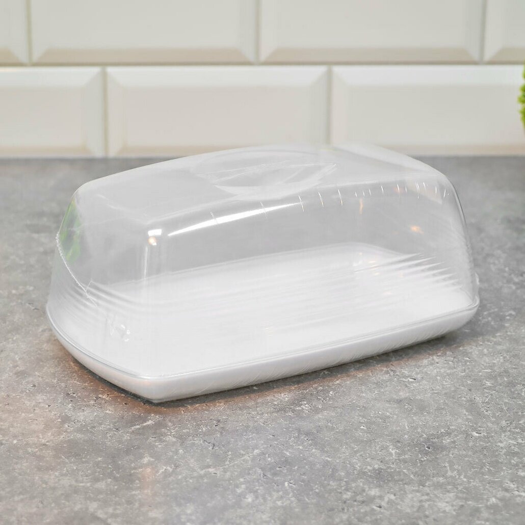 Хлебница пластиковая «Oslo» снежно-белая, вентилируемая крышка, рифленое основание