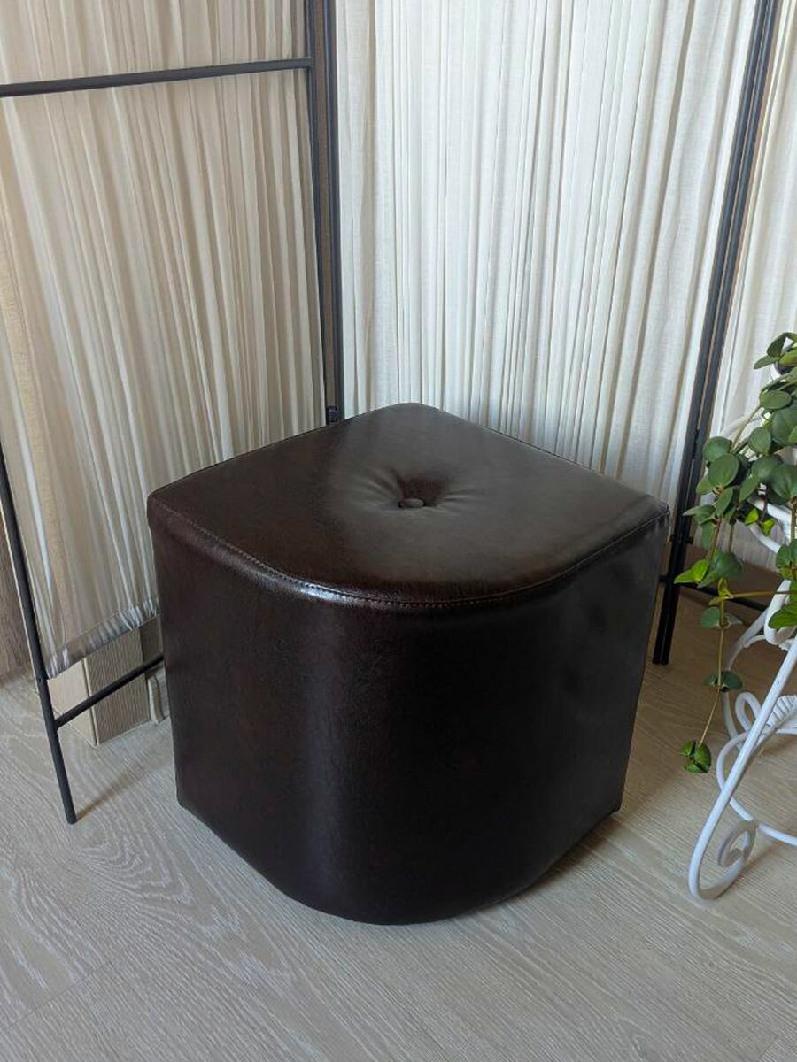 Пуфик угловой для прихожей и спальни, Искусственная кожа, 35х35х40 см.