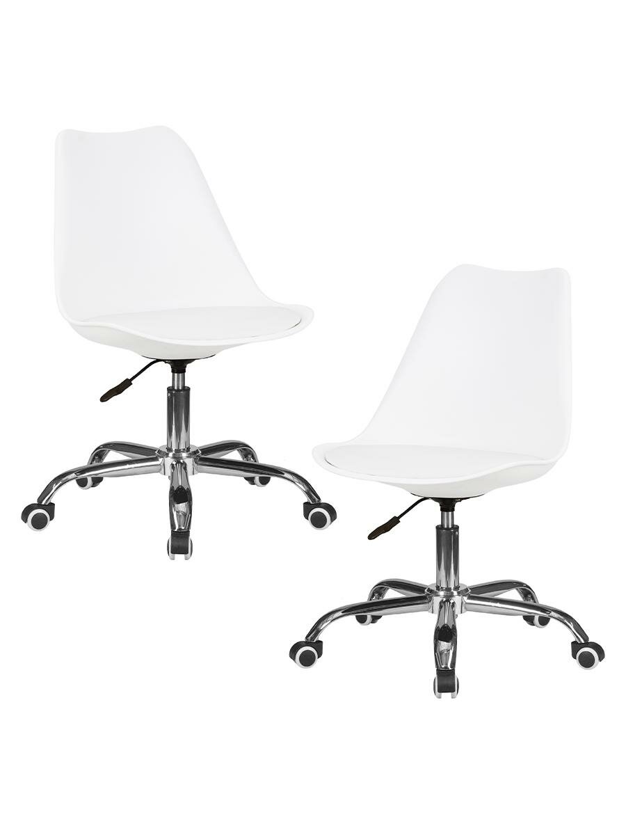 Кресло DOBRIN Набор 2 шт Офисное кресло для персонала DOBRIN MICKEY, белый арт. LMZL-PP635D-N_CH-M_EL-ZL-W-02