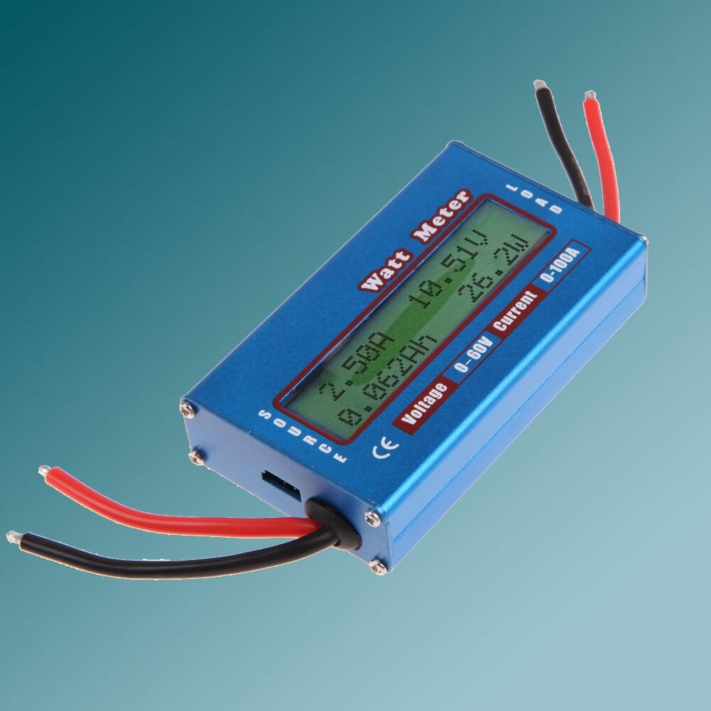 Простой анализатор мощности постоянного тока ватт вольт амперметр 12V 24V солнечный анализатор ветра