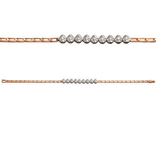 Браслет, красное золото, 585 проба, бриллиант