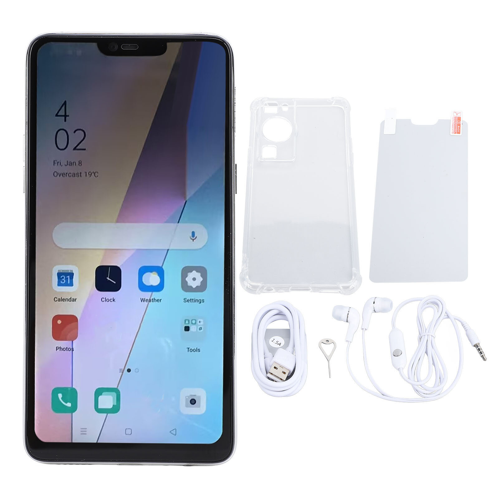 4G Разблокированный смартфон 6,2 дюйма HD Экран 7 мм Ультратонкий Телефон Оперативная память 8 ГБ Встроенная память 256 ГБ 13 МП 32 Мп Две SIM карты В режиме ожидания Восьмиядерный процессор 6000 мАч для Android 10,0 Белый