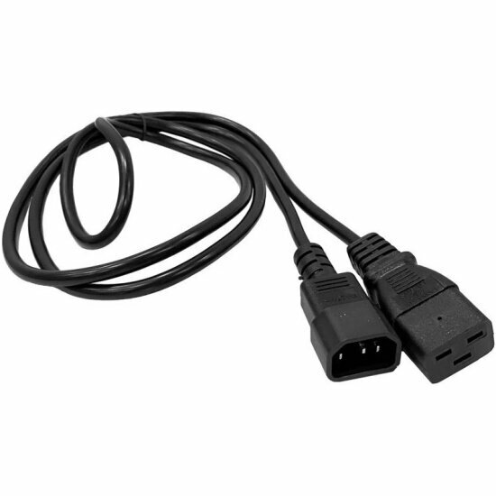 Шнур питания Lanmaster C19-C14, 3х0.75, 220В, 10А, черный, 7 метров