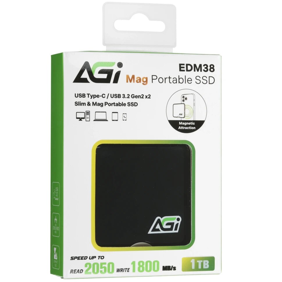 1024 ГБ Внешний SSD AGI EDM38 [AGI1T0G36EDM38], USB 3.2 Gen 2x2 Type-C
