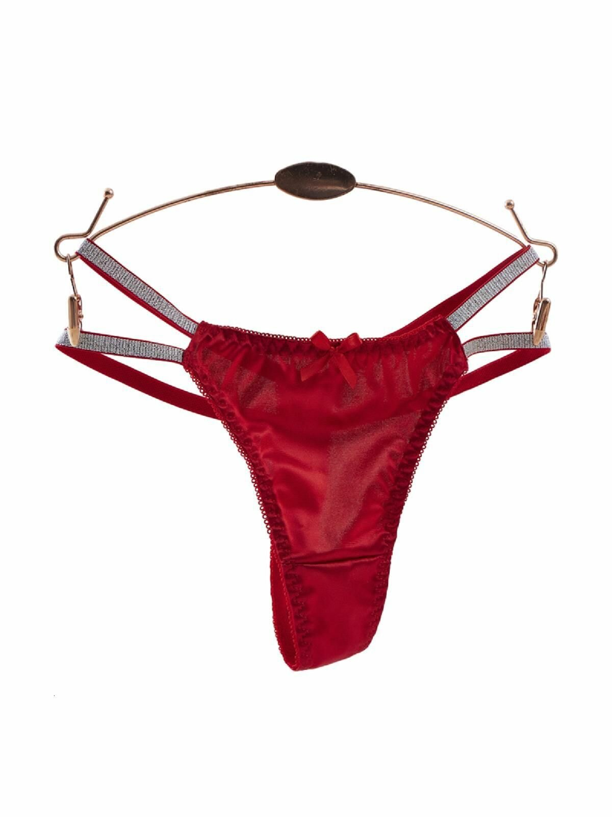 Сексуальные стринги с бантом, Большой красный - Один размер