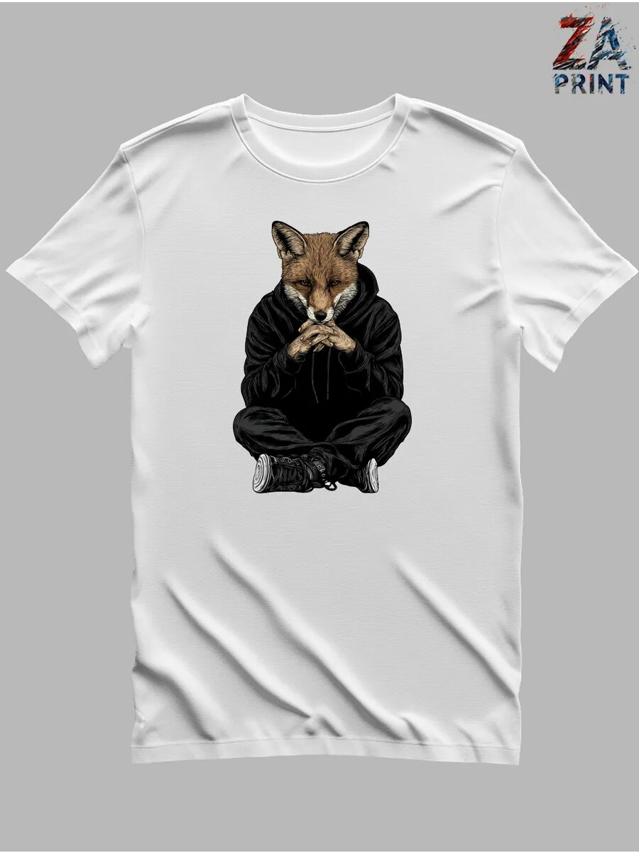 Футболка лиса в худи