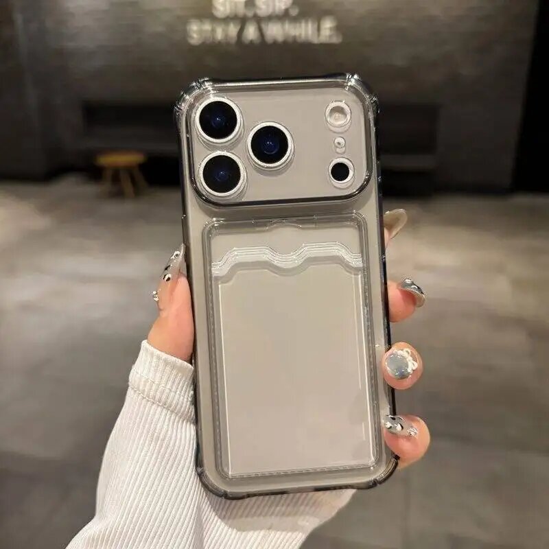 Прозрачный чехол для iPhone 17 Pro Max, черный