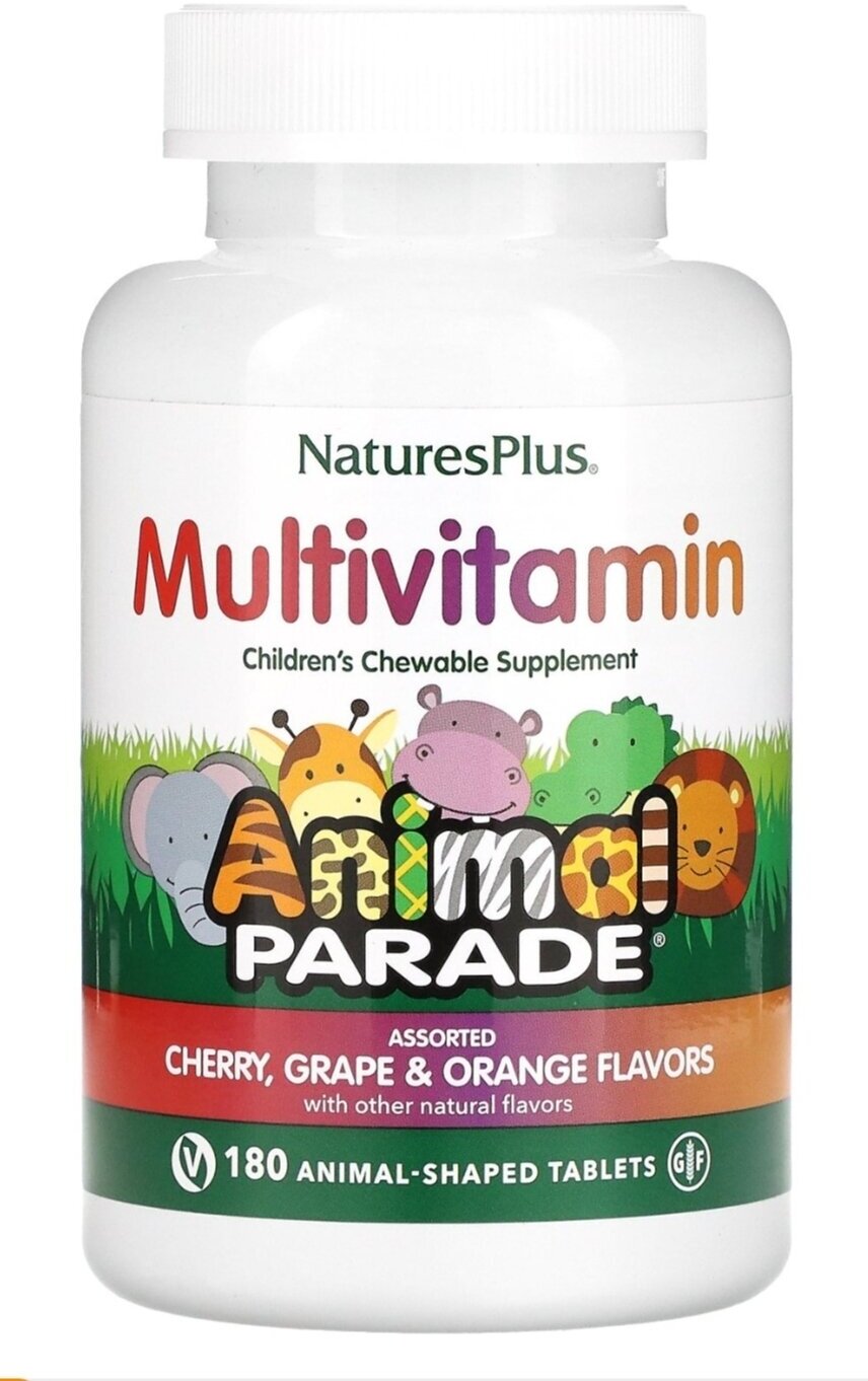 Nature's Plus Animal Parade Мультивитамины для детей, 180 жевательных таб. (ассорти)